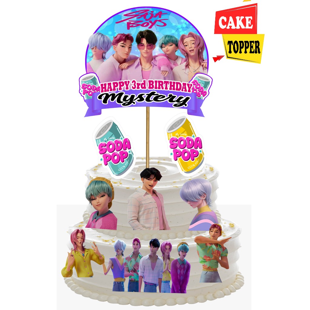 SAJA / BOYS CUSTOMIZED GLITTERED CAKE TOPPER (9 pcs per pack) FOR CAKE ...