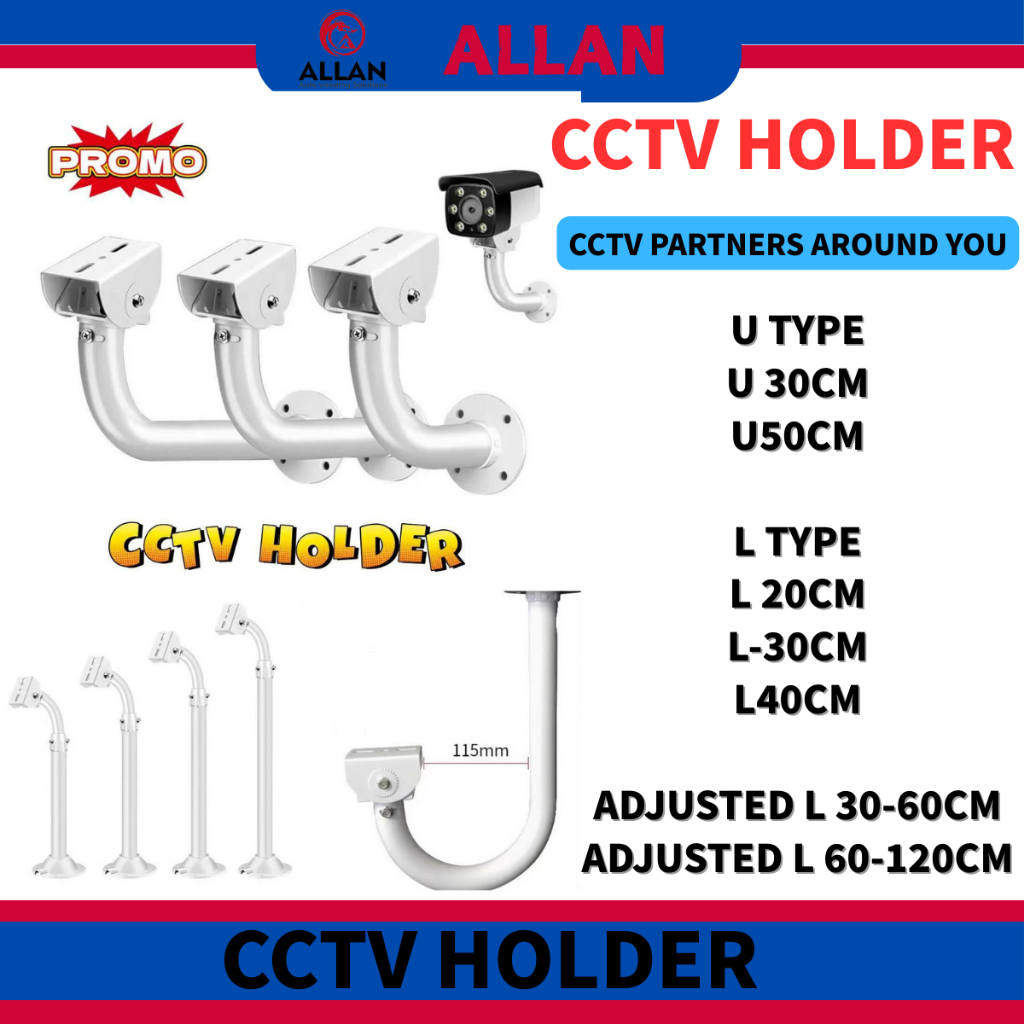 ALLAN U Type & L Type CCTV Security Camera Mounting Bracket Aluminum ...