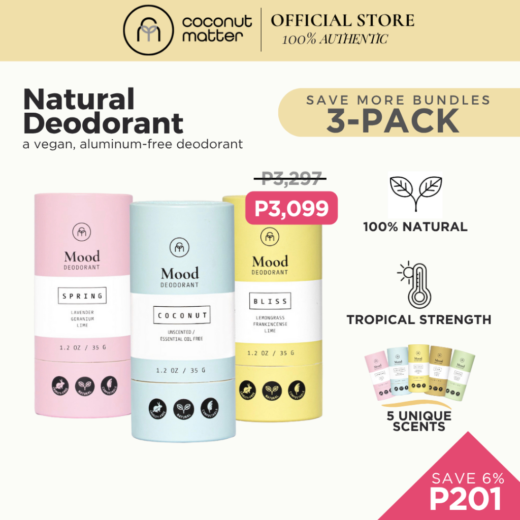 Coconut Matter MOOD Deodorant 3-Pack | Shopee Philippines