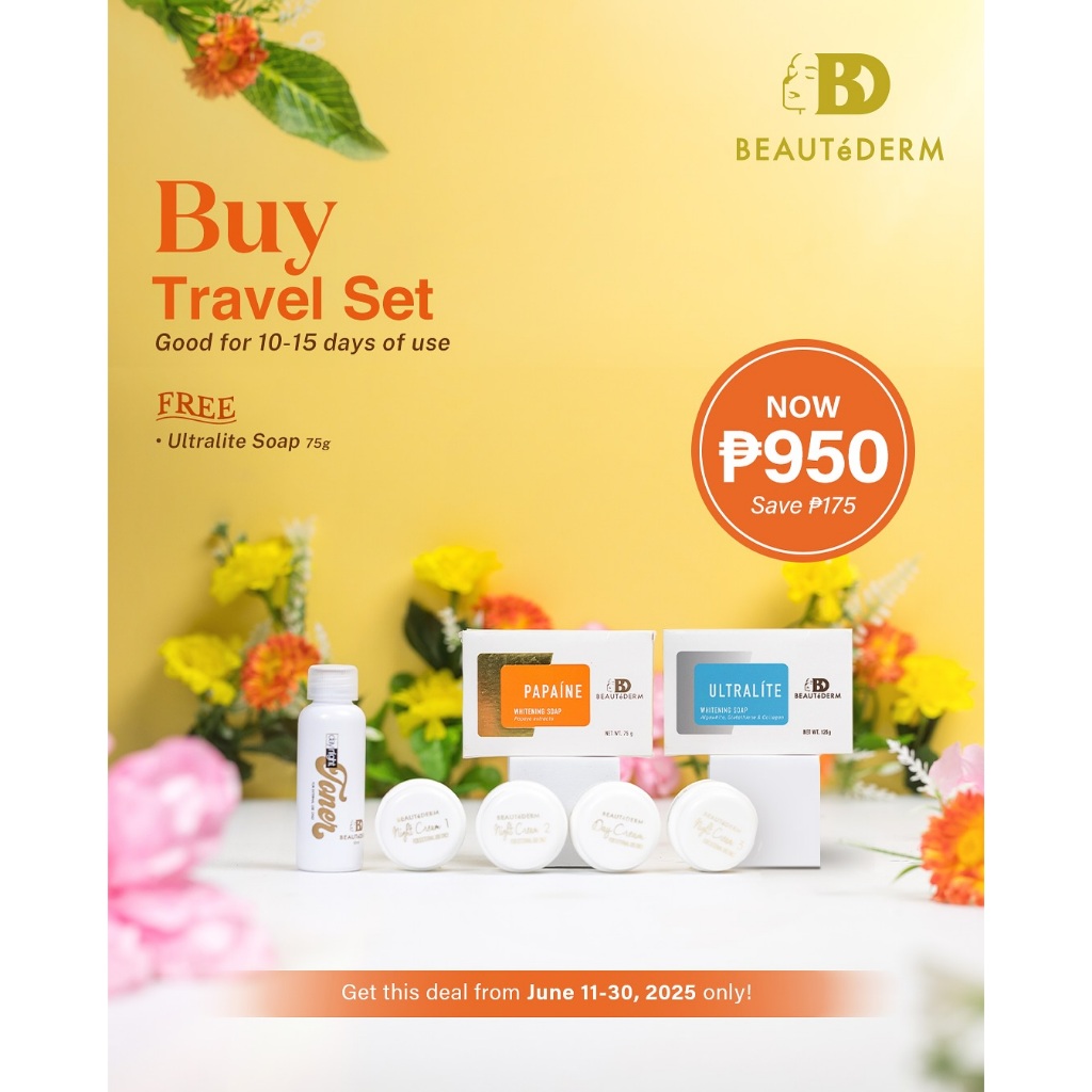 Buy BEAUTeDERM Travel Set with freebies for 950php only! | Shopee ...