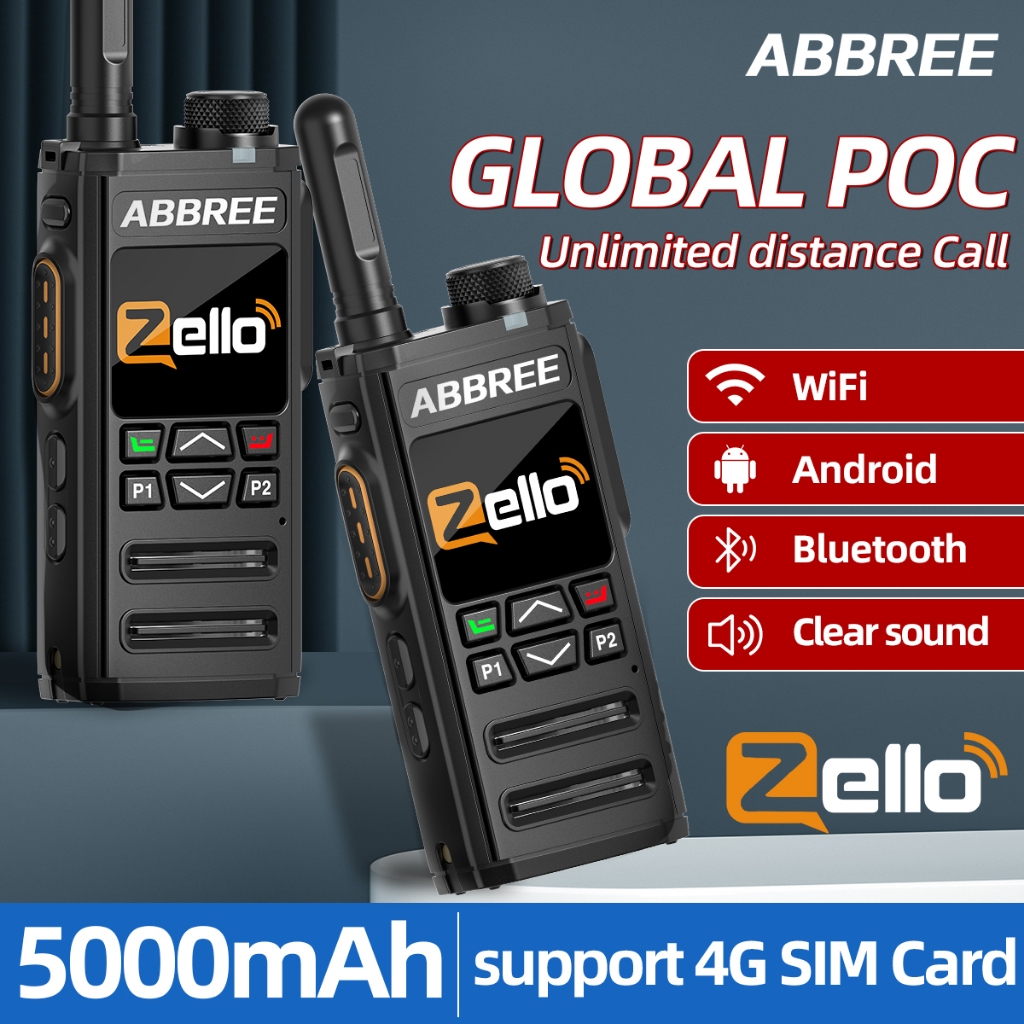 ABBREE GP-268 Network Walkie Talkie Zello Icom SIM Card 4G Android Long ...