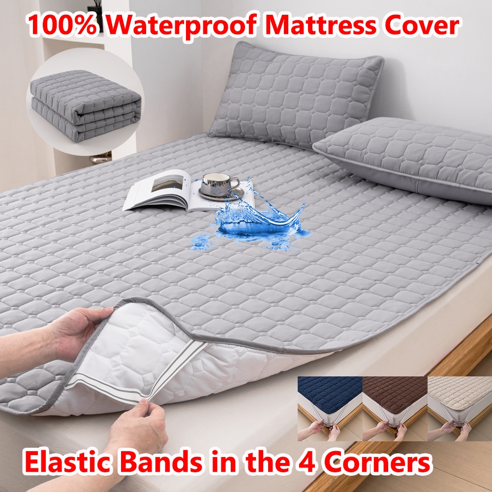 100% Waterproof Mattress Cover with Elastic Bands in the 4 Corners ...