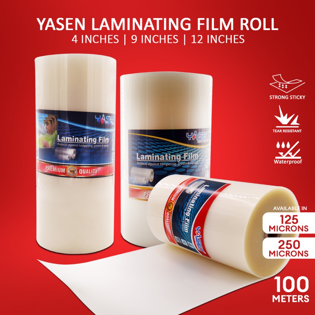 Yasen Laminating Film Roll 9 inches | 12 inches | 4 inches Hot Lamination (125 & 250 microns ...