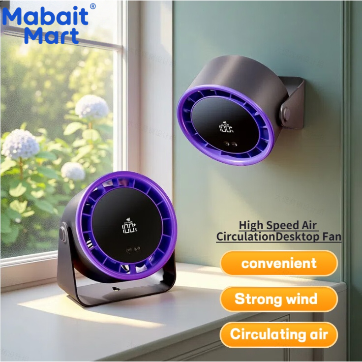 Mini convenient desktop fan, high-speed rechargeable turbo desktop fan ...
