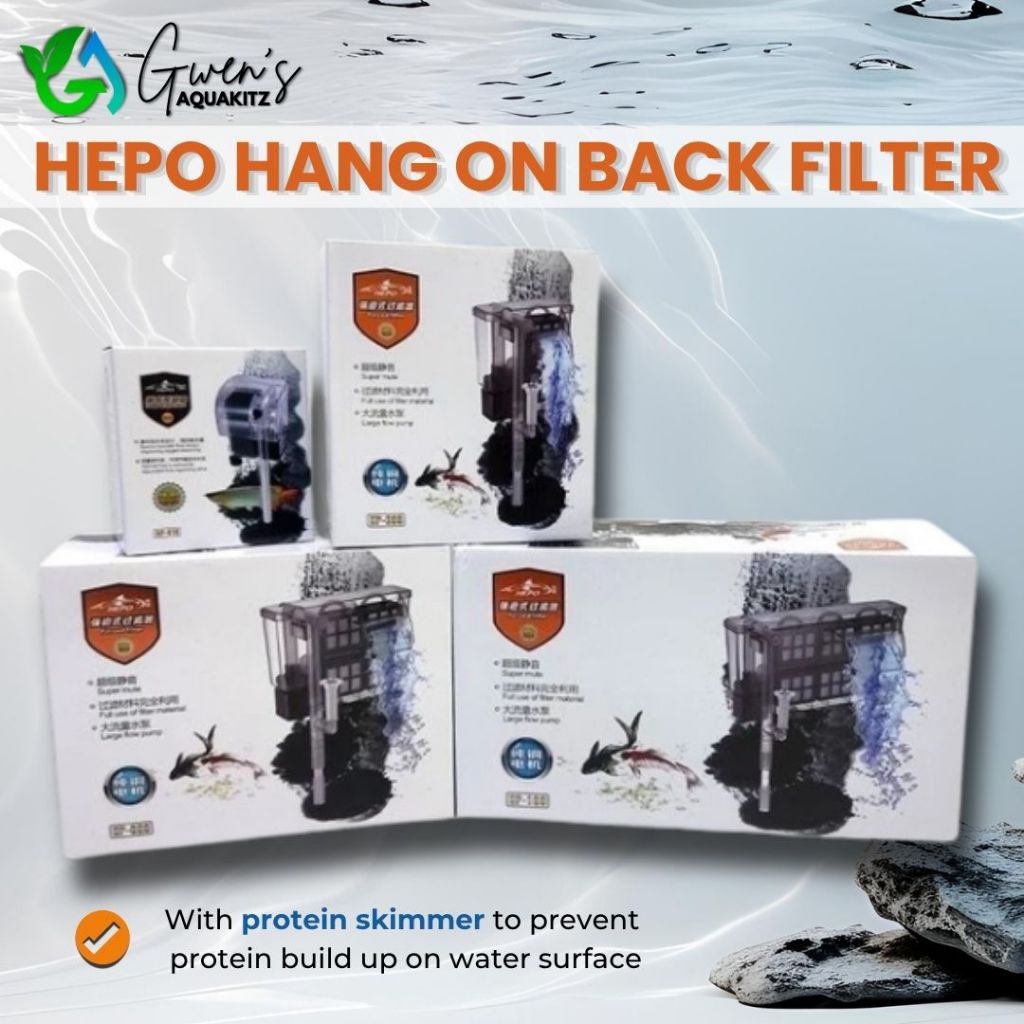TCFM HEPO Hang On Back Aquarium Filter HOB | Silent Pump, Flow Control ...