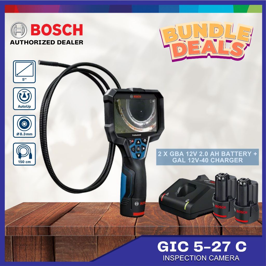 Bosch Endoscope Inspection Camera GIC 5-27 C, 5" Display,USB-C, Micro ...