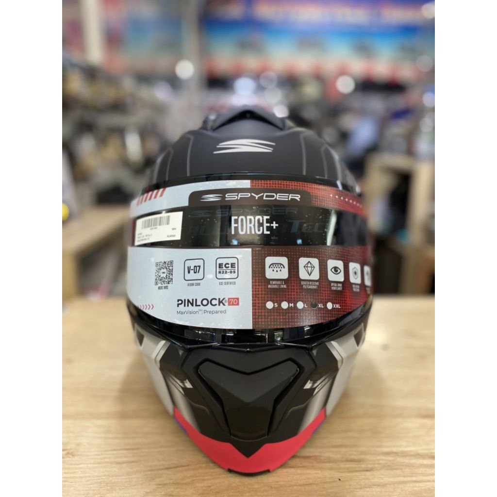Spyder Force + Watermax S7 Modular Dual Visor Helmet + Free Clear Visor ...