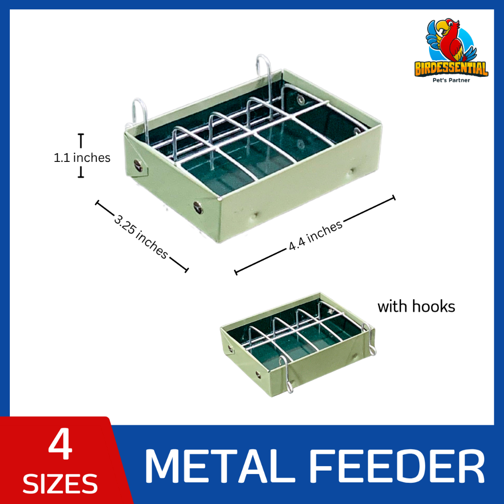 Metal Feeder with hook and partition high quality for small pets birds ...
