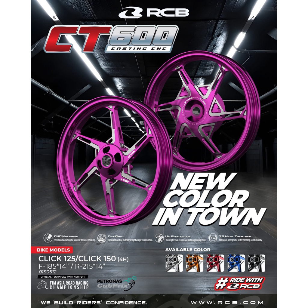 RCB CT600 Click 125 and Click 150 4 Holes 1.85 x 2.15 x14 Mags | Shopee ...