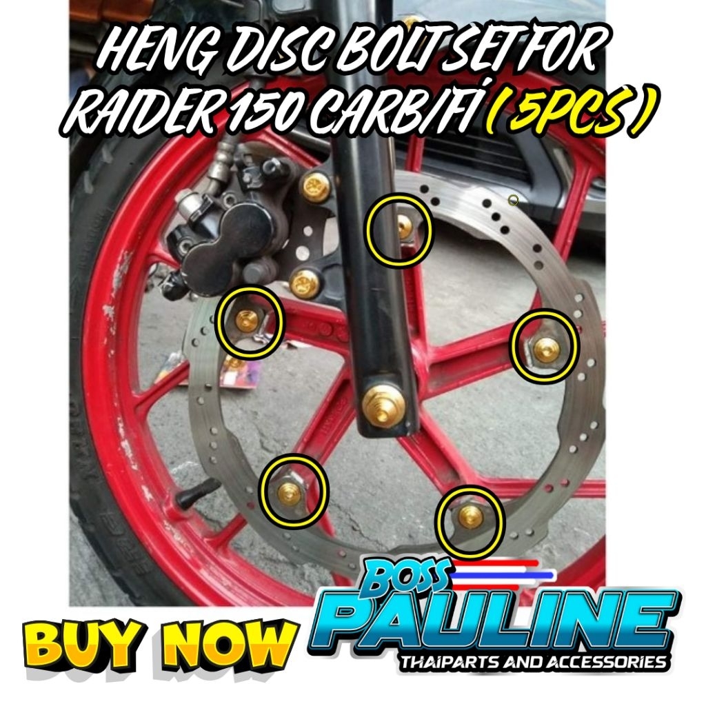 HENG FRONT DISC BOLT SET FOR SUZUKI RAIDER CARB / Fi ( 5pcs ) | Shopee ...