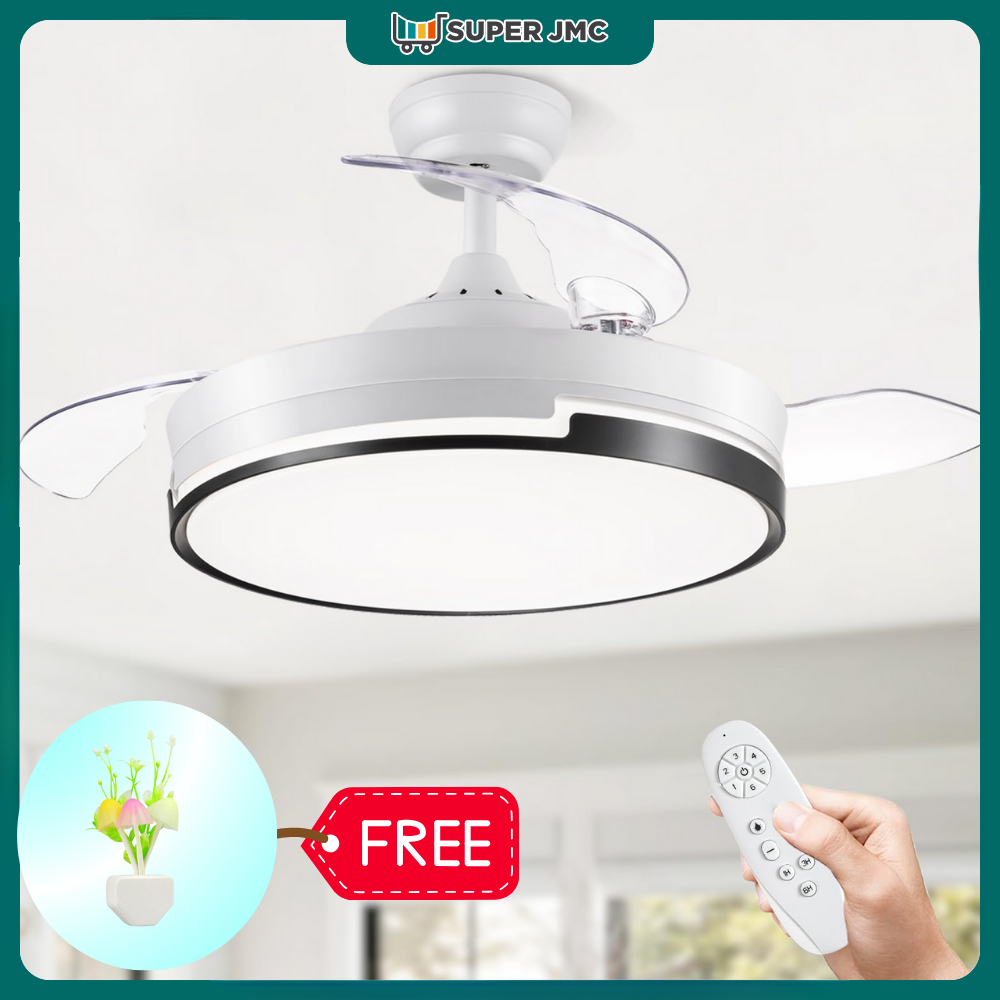 SUPER JMC Ceiling Fan with Light and Remote – Silent Motor, LED ...