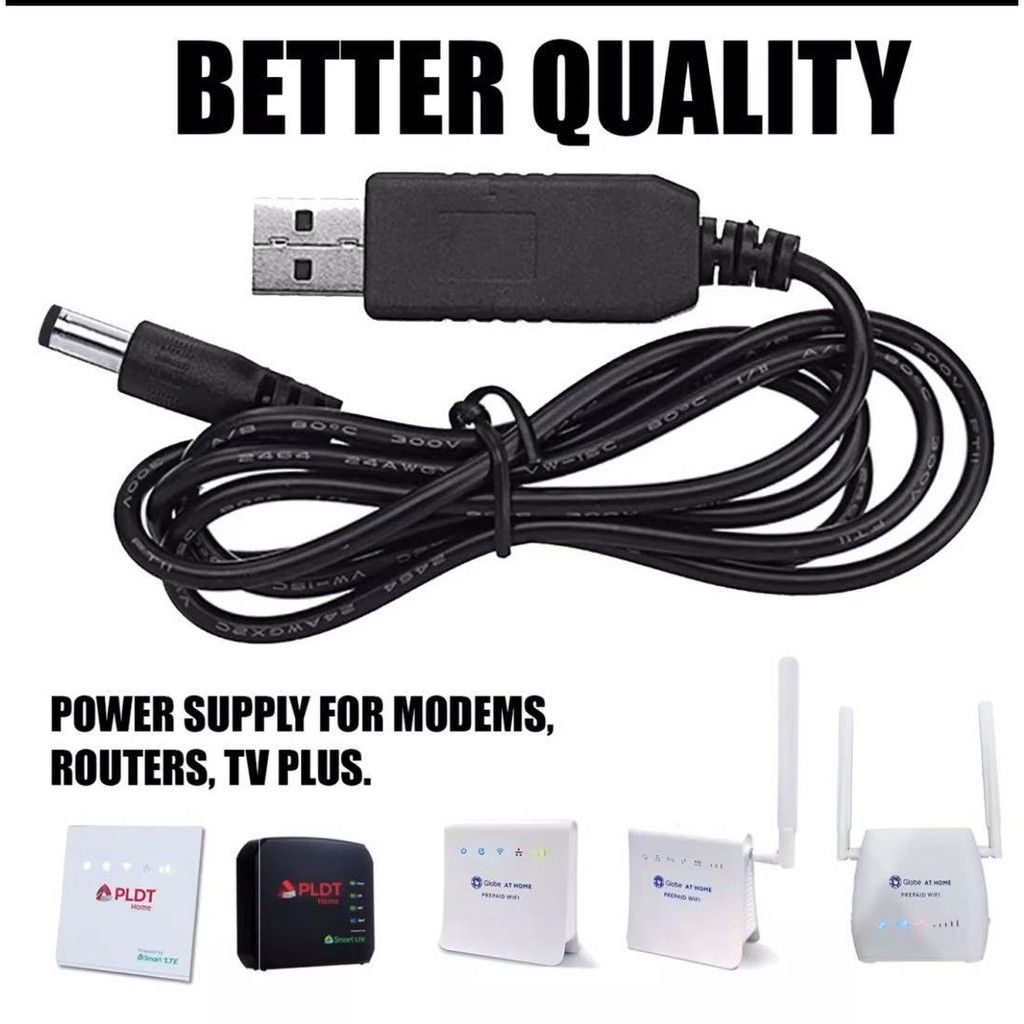 ORIGINAL Wifi to powerbank cable for pldt globe smart home wifi 5V-12V ...
