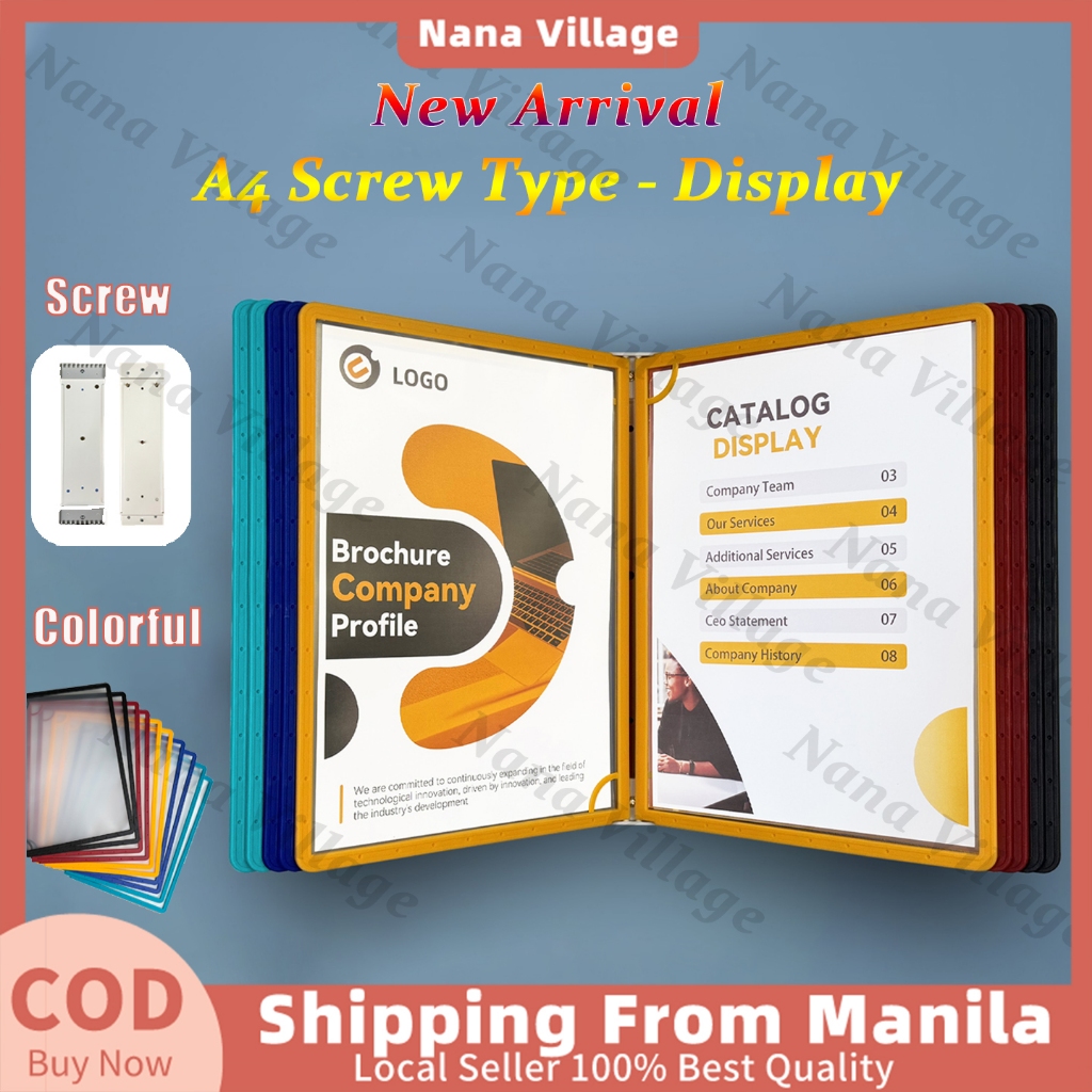 Wall-Mounted Flip-Leaf Information Rack A4 10 Leaf Loose-Leaf Folder ...