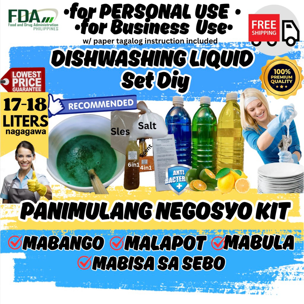 DIY Dishwashing Liquid Kit 17-18Liters Bottles Premium wise brite ...