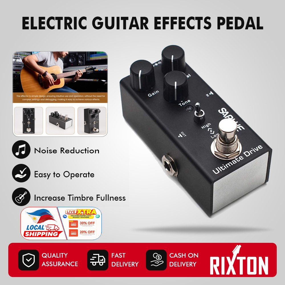 RIXTON Ultimate Drive Guitar Effects Pedal Gain/Level/Tone Knob High ...