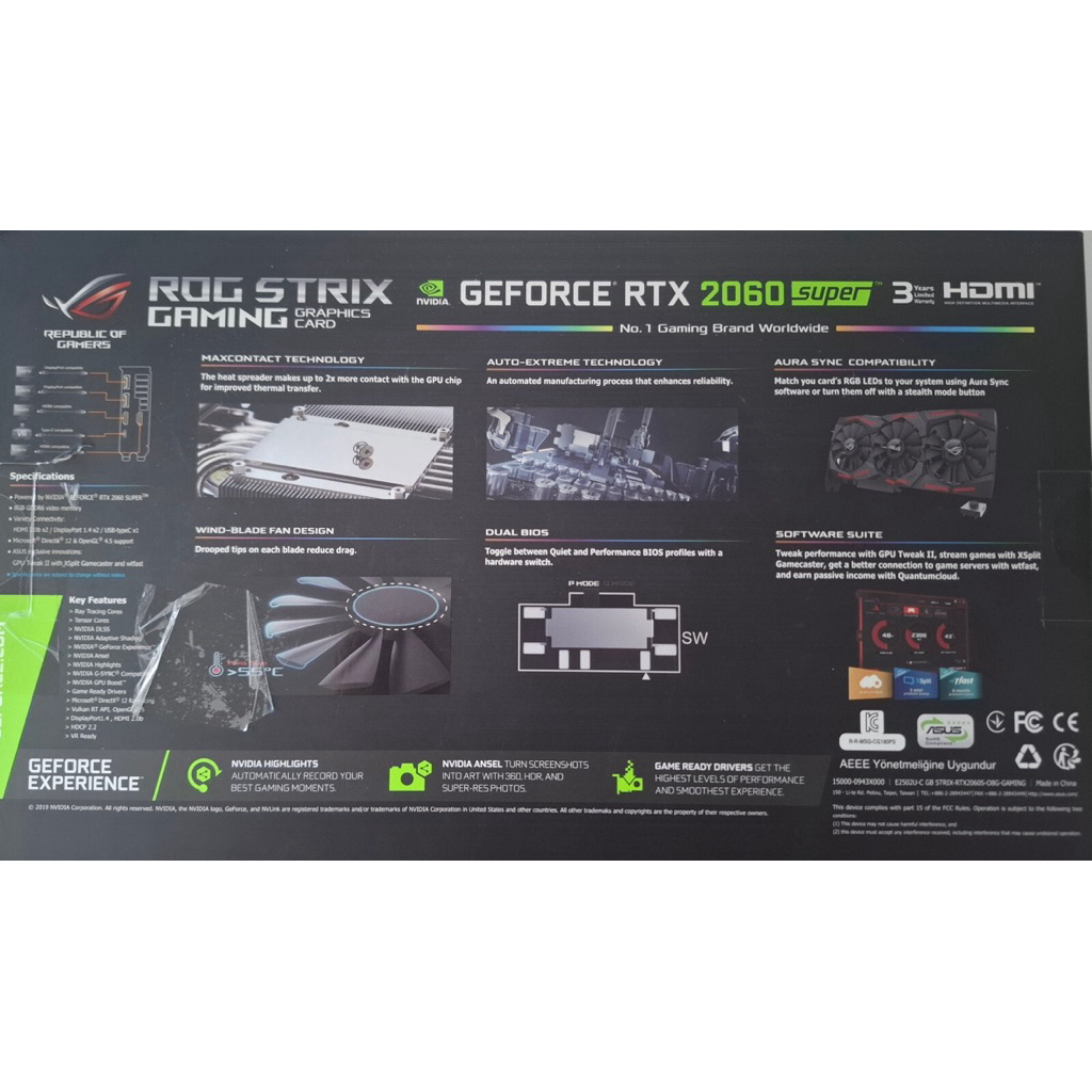 ASUS ROG Strix - RTX 2060 Super GDDR6 8GB - OC Edition, NVIDIA DLSS ...
