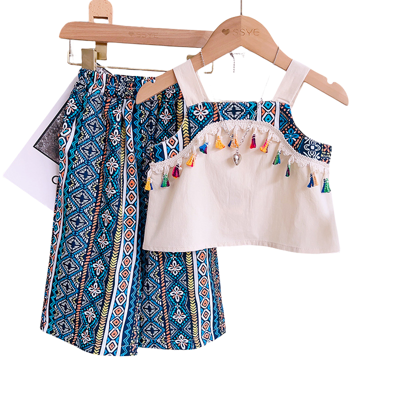 SUNDAY KIDS Kids Girls Terno Strap top wide leg pants suit for kids ...