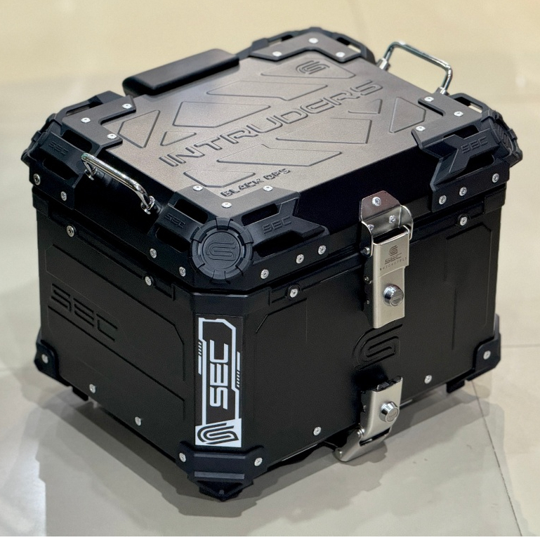 SEC Motorcycle Accessories Aluminum Top Box – 45L with Backrest | Heavy ...