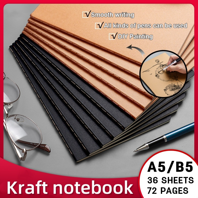 1PC A5/B5/A4 Craft Notebooks Lined 36 Sheets Notebook Workbook Office ...