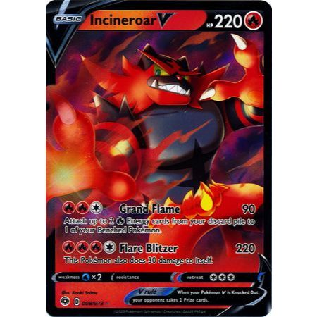 Incineroar V - 008/073 - Ultra Rare Champion's Path Singles | Shopee ...