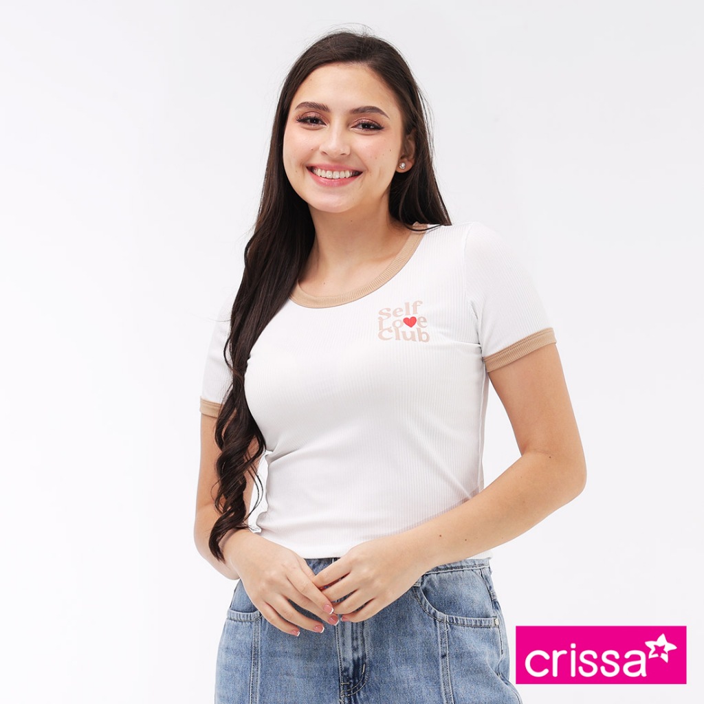 Crissa 2x1 Rib Knits Short Sleeves Top CSTT13-0025 | Shopee Philippines