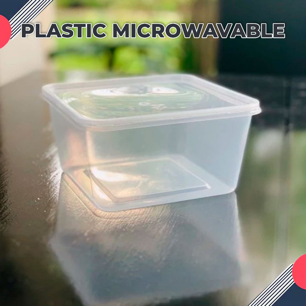G&g_10pcs SQ500 Microwavable Food Storage Container Square 500ml ...