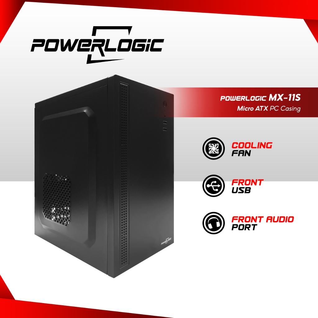 POWERLOGIC MX-11S Micro ATX Casing with 700W Power Supply | Shopee ...