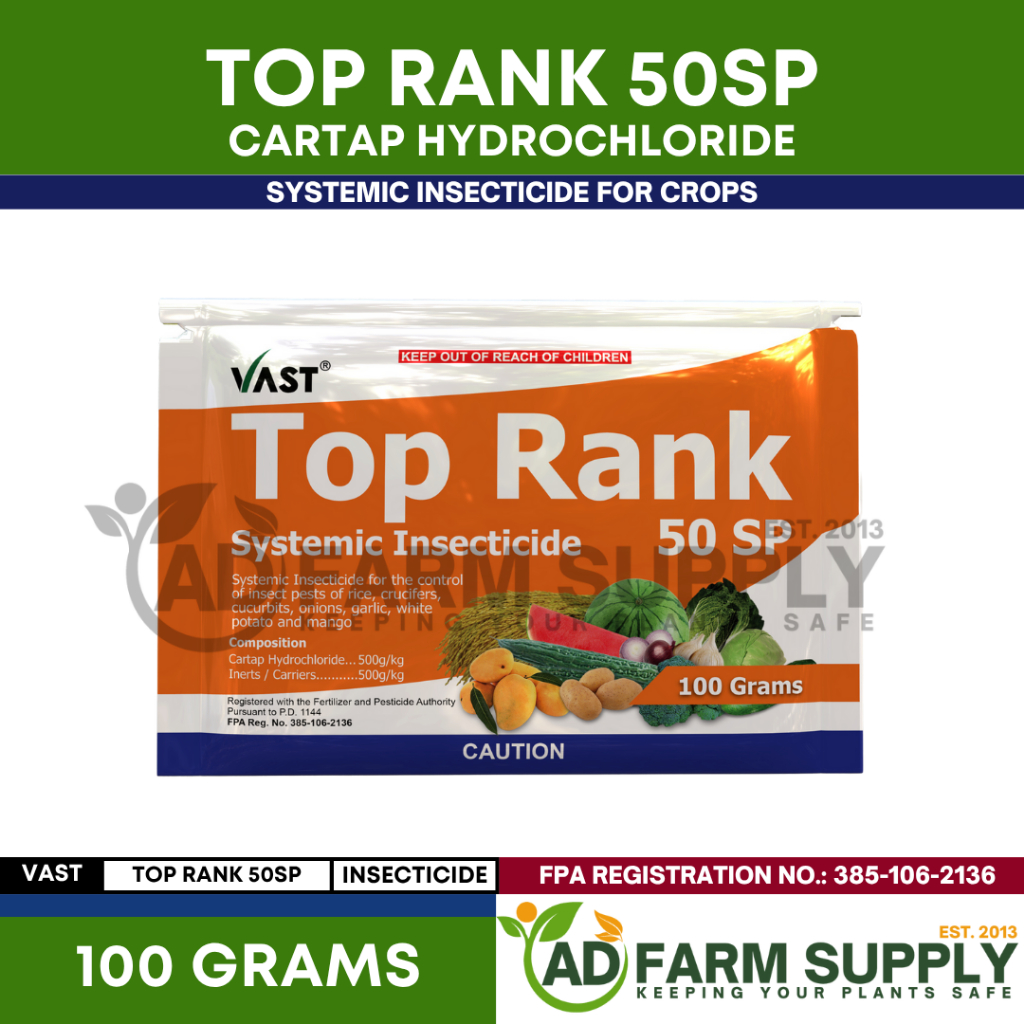 Top Rank 50SP Systemic Insecticide – Cartap Hydrochloride - 100g ...