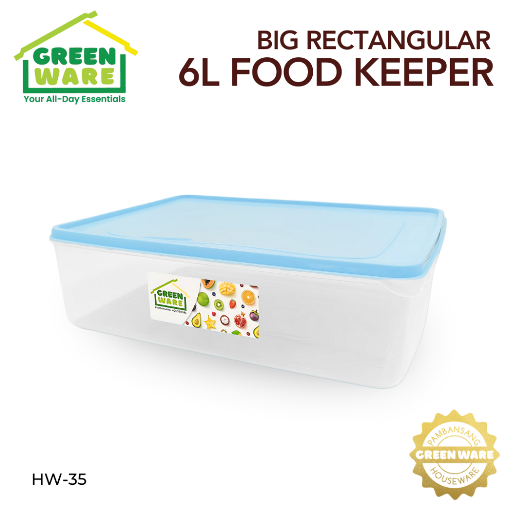 Greenware 6L Big Rectangular Food Storage Container Keeper BMC-001 ...