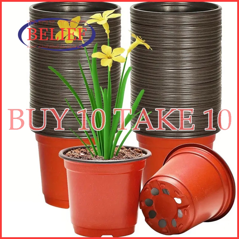 BUY 10 TAKE 10 Plastic Seedlings Flower Pot Plant Indoor Outdoor ...