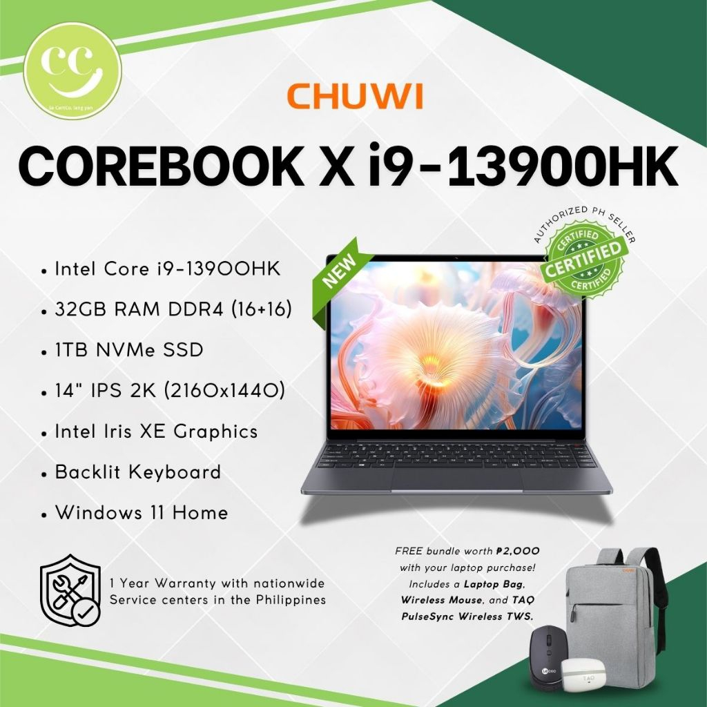 CHUWI COREBOOK X i9 INTEL CORE i9 13900HK | 32GB RAM DDR4 (16+16) | 1TB ...