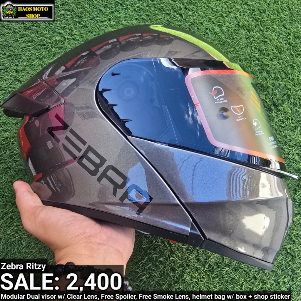 ZEBRA 113 Ritzy Modular Dual Visor Helmet Full Face for Motorcycle Men ...