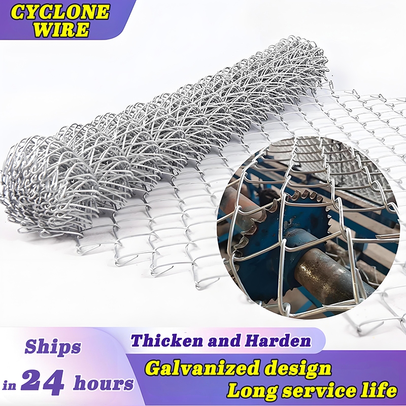 10m 3/4/5/6FT Galvanized Cyclone Wire Mesh Chain Link Fence for Farm ...
