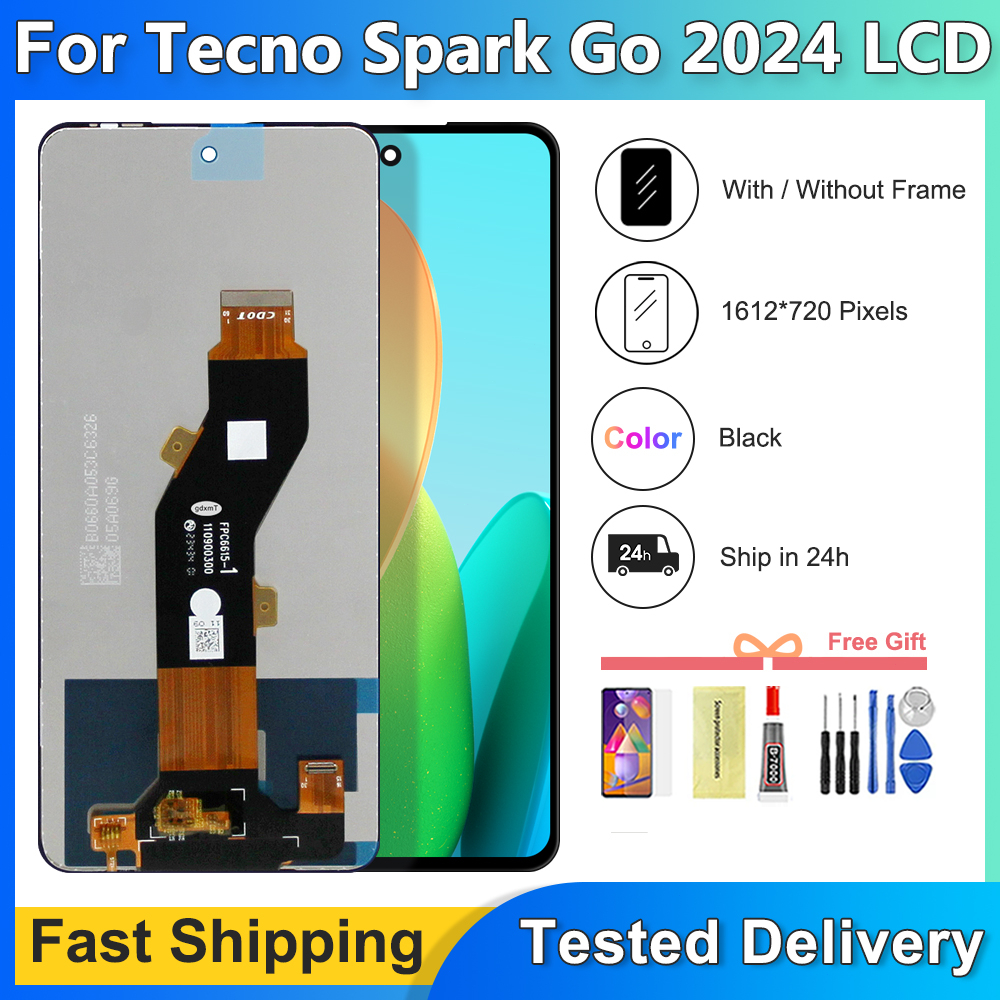 6.6 ‘’Display for Tecno Spark Go 2024 BG6 LCD Touch Screen Replacement ...