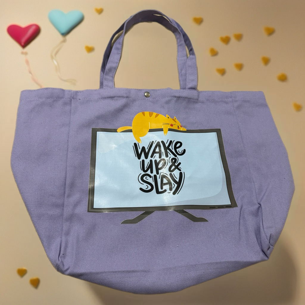 Canvas Tote Bag 002 purple (Wakeup&slay design) | Shopee Philippines