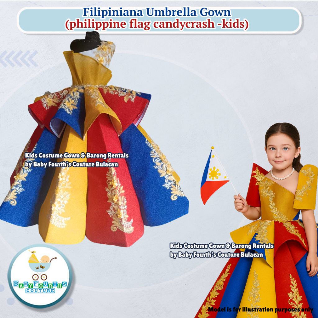 BFCM Buwan ng Wika Umbrella Philippine Flag Filipiniana National Gown Cultural Event for Kids ...