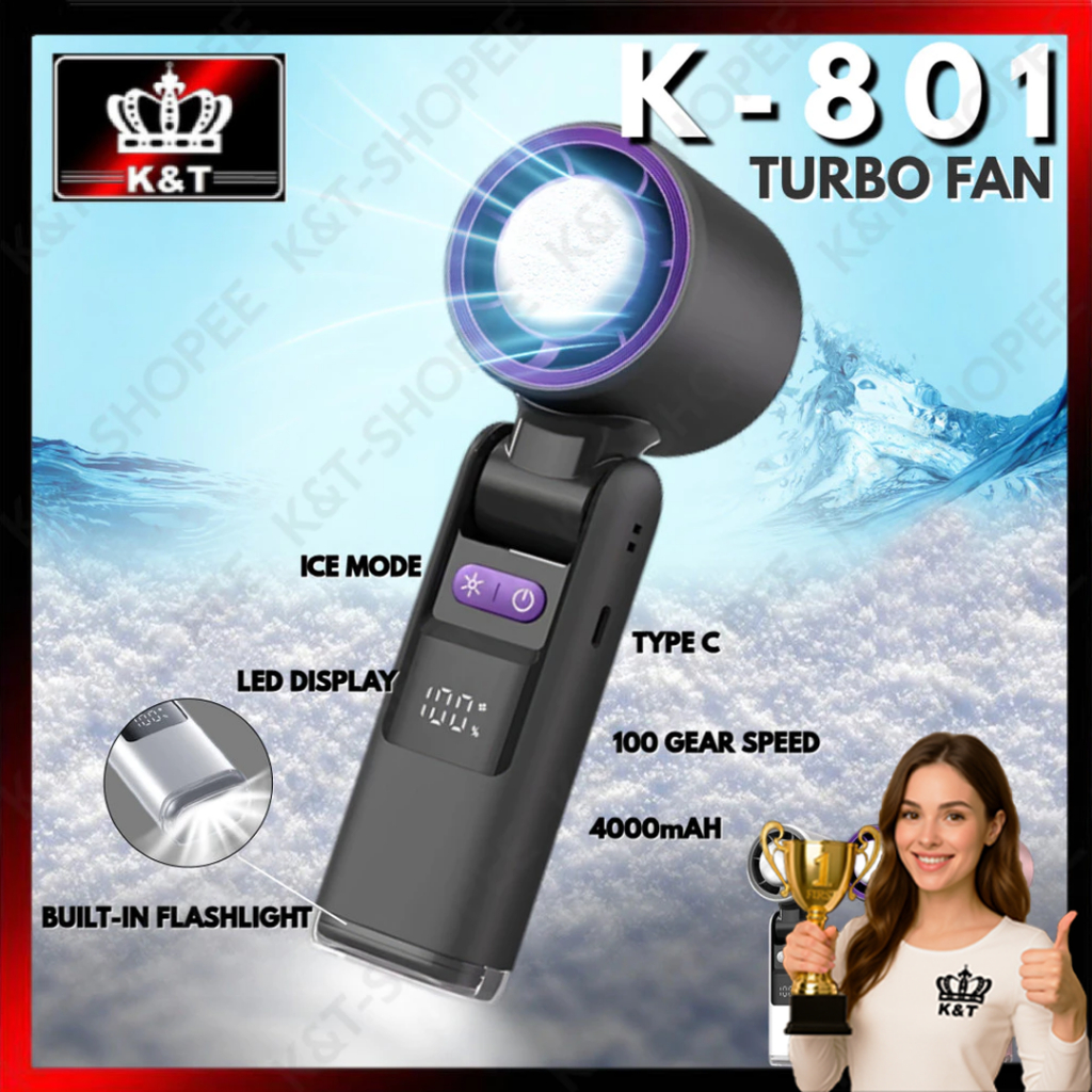 K801 Turbo Fan 4000mAh Ultra Cooling Turbine Fan Ventillation Intelligent LED Display w ...