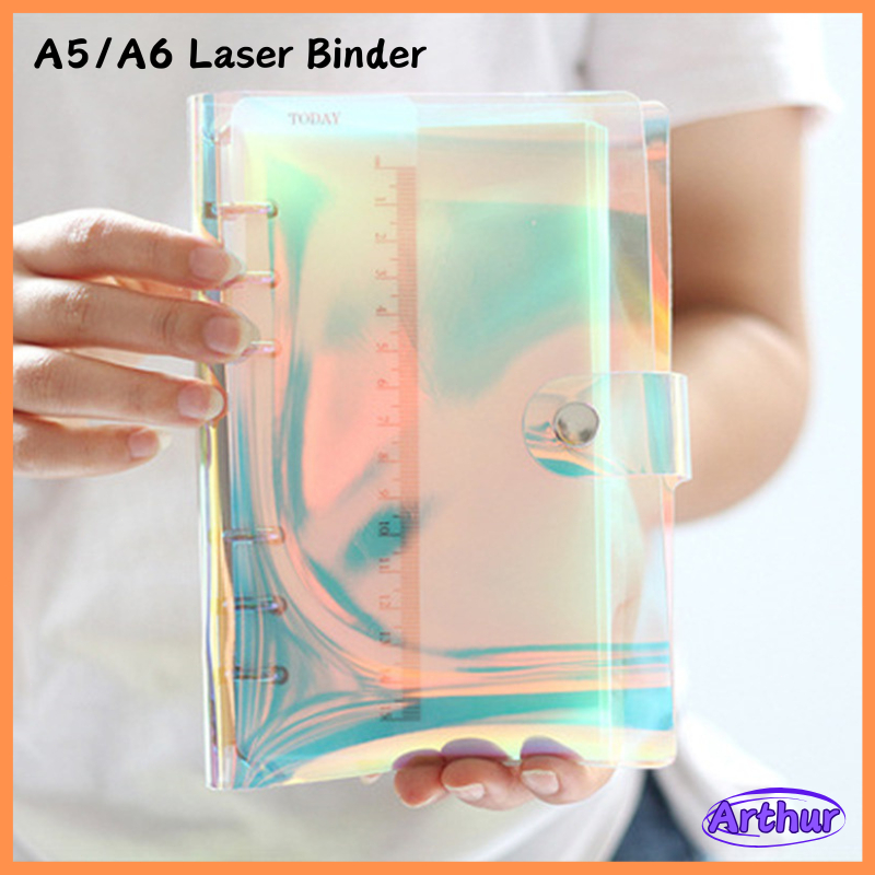6 holes soft Laser binder A5 A6 K-pop Photo Card Binder Album notebook photo albums | Shopee ...