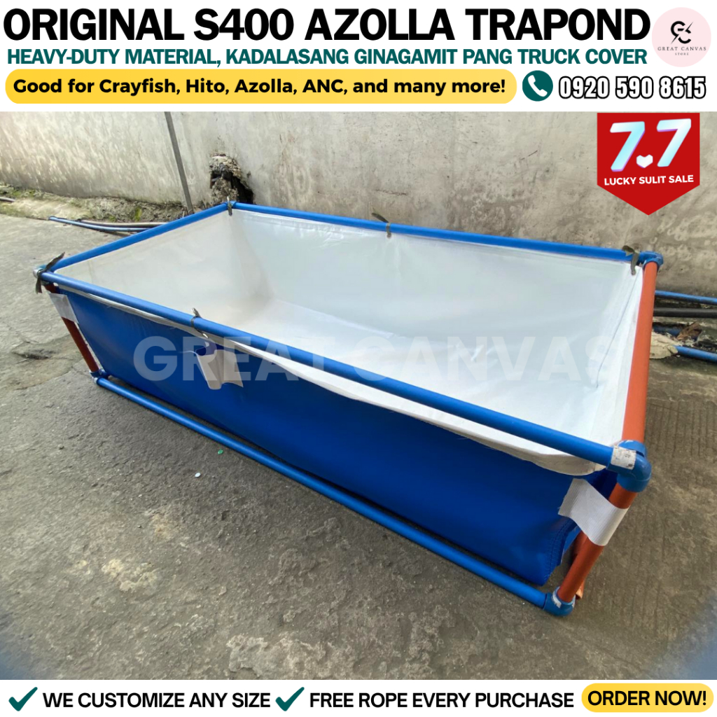 4x2x2 4x3x2 4x4x2 ft Azolla Trapal Lona S400 Heavy duty waterproof ...