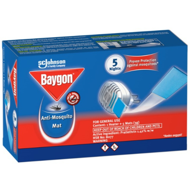 Baygon Mat Anti-dengue Mosquitoes Starter Pack 5s 3g | Shopee Philippines