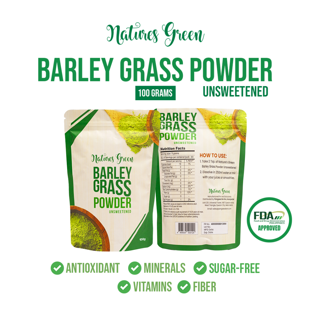 Nature's Green Unsweetened Premium Organic Barley Grass Powder (50g ...