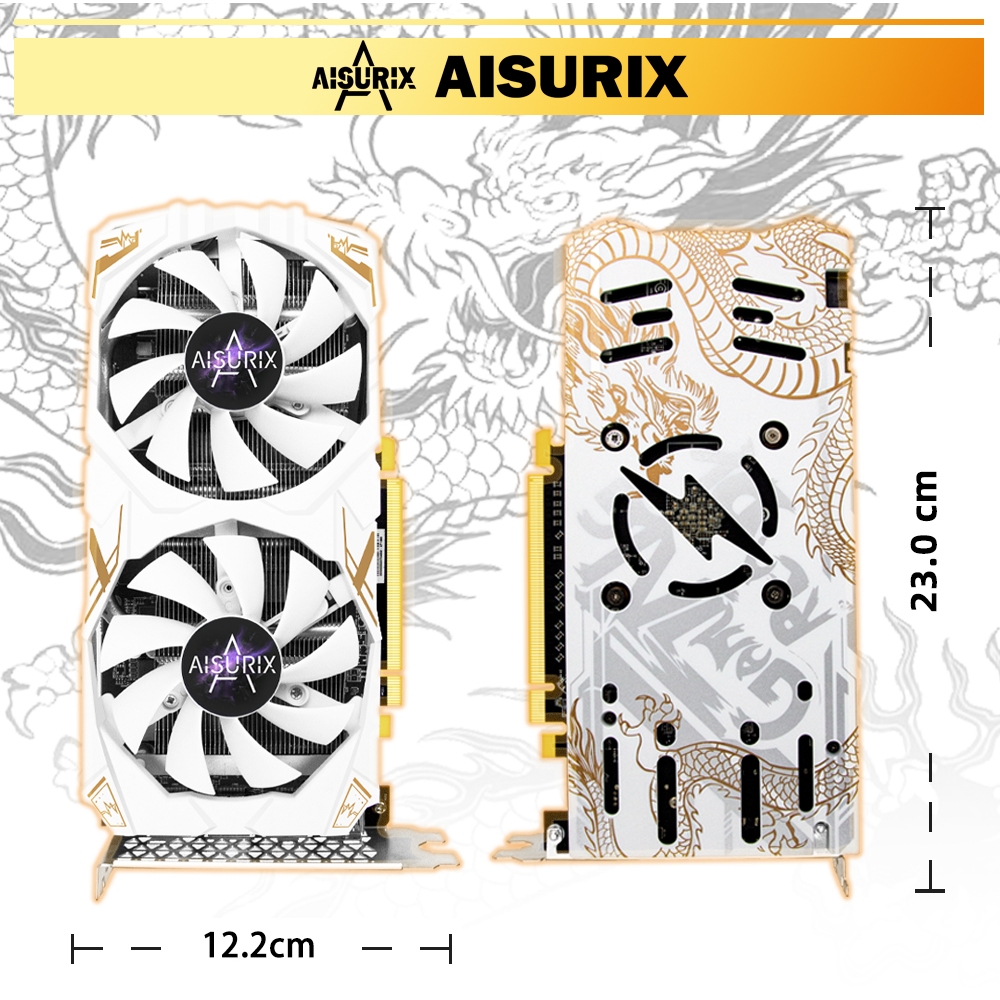 AISURIX Graphics Card RX 580 8GB GDDR5 256Bit 2084SP Computer GPU Video ...
