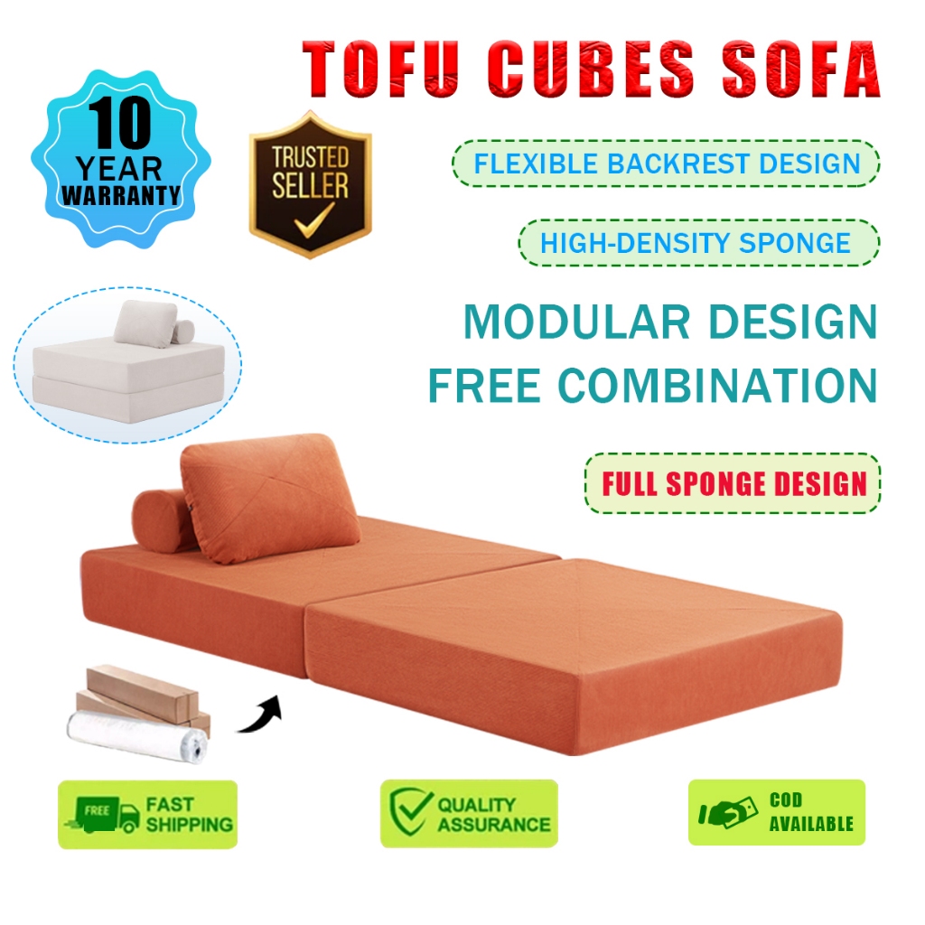 【COD】Lazy Tofu Block Sofa Bed, Boneless Compression Sofa, Bedroom ...
