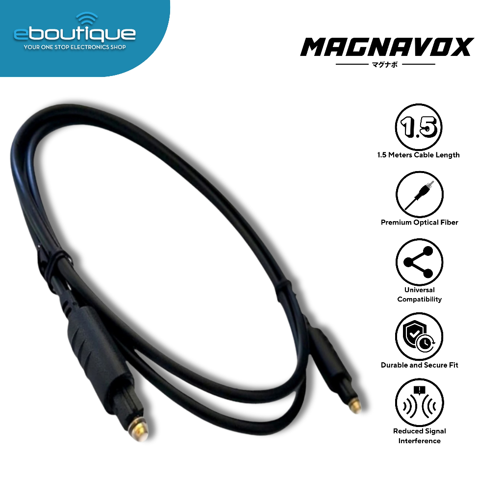 EBOUTIQUE | MAGNAVOX OPTICAL AUDIO CABLE 1.5M | Shopee Philippines