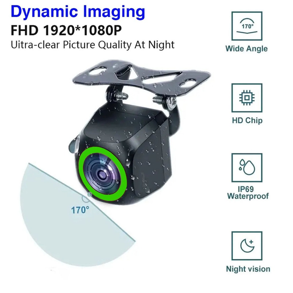 1080P For Car AHD Reverse Camera 170 Degree Fisheye Lens Full HD Vision ...