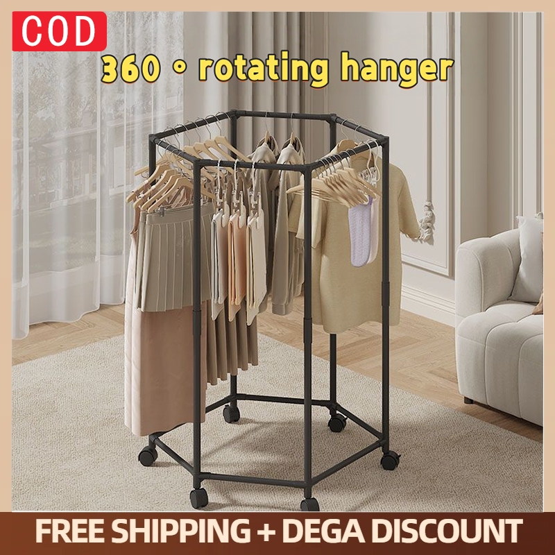 360° rotating multi-functional display clothes hanger, hexagonal ...