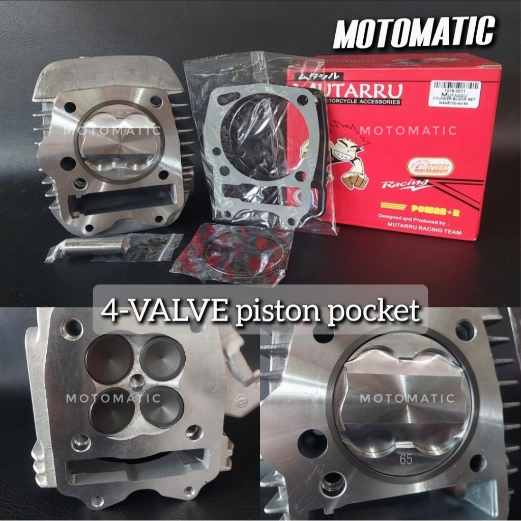 WAVE 125 / XRM 125 | 65MM Mutarru borekit for | 4-VALVE HEAD | Shopee ...