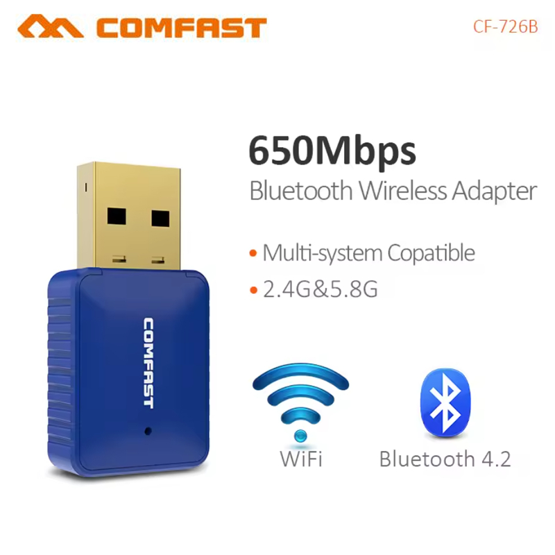 Comfast CF-726B USB Dongle WiFi+Bluetooth 4.2 Wireless Adapter Dual ...