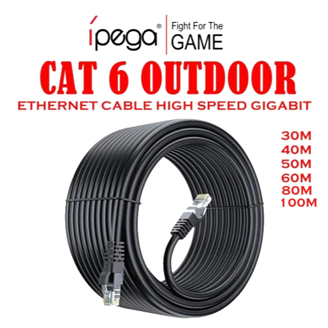 CAT6 Outdoor RJ45 30M 40M 50M 60M 80M 100M Network Cable Lan Ethernet ...