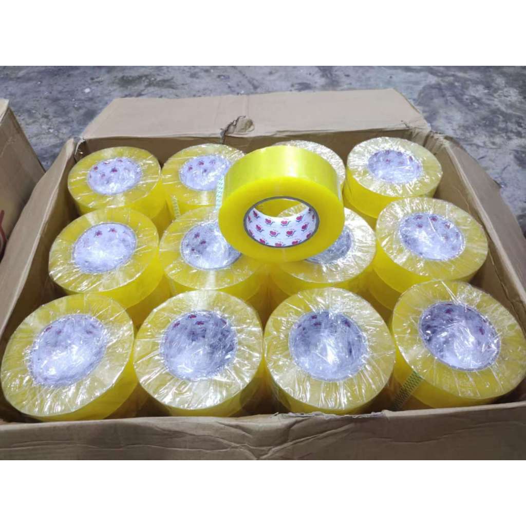 Packaging Tape YELLOW ( 72PCS- 1BOX ) Strong Adhesive Big Roll Packing ...
